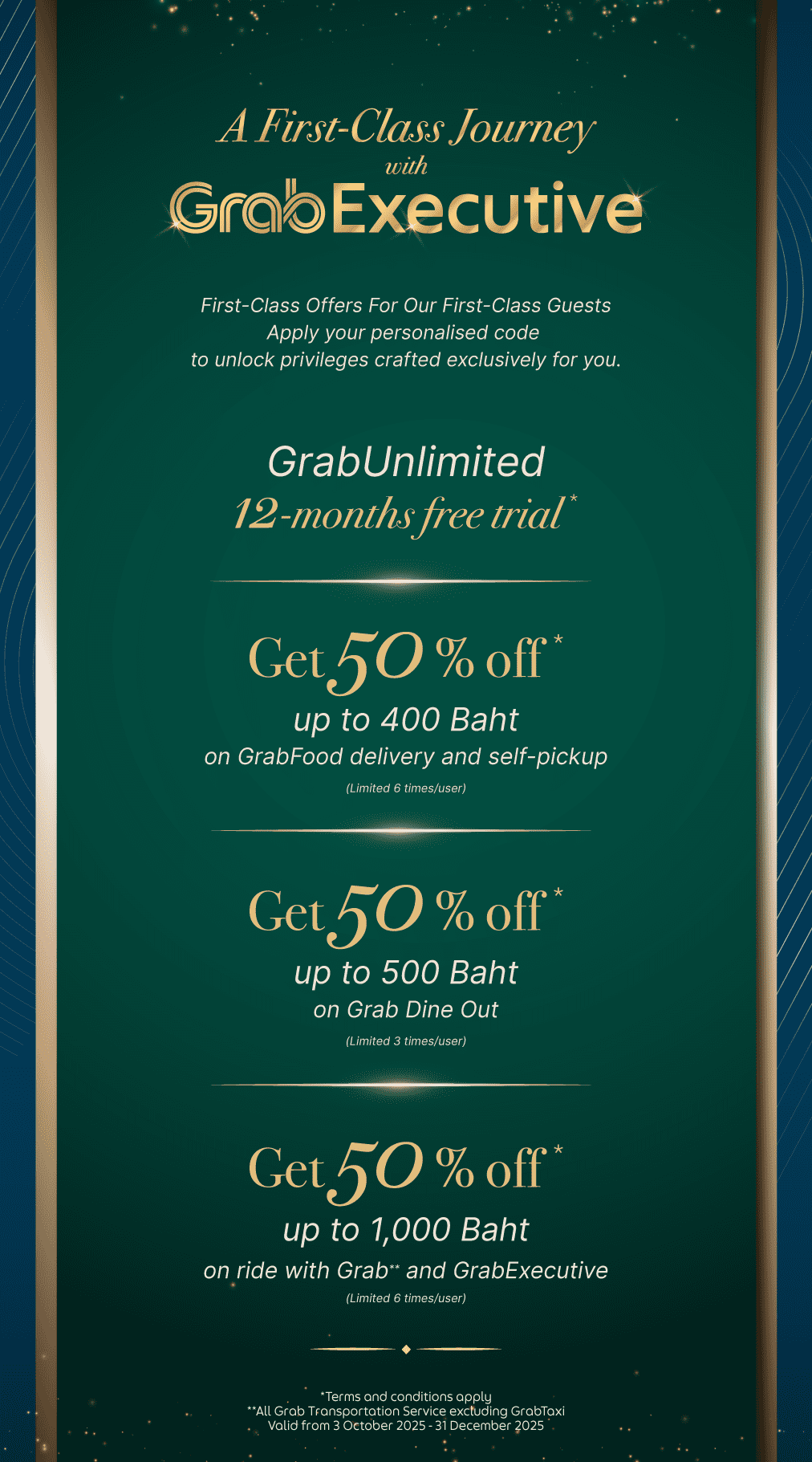 Exclusive Promotion: A First-Class Journey with GrabExecutive | Grab TH