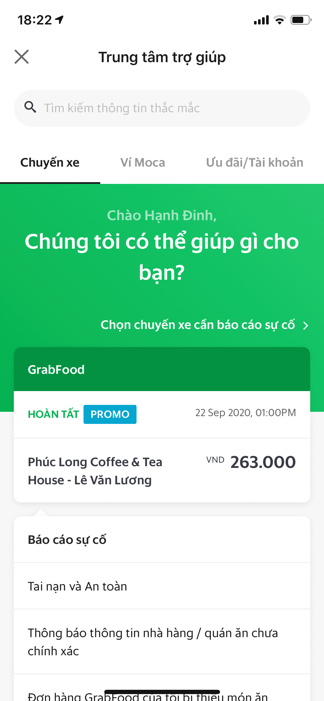Hướng dẫn liên hệ trực tiếp với Grab qua tính năng Gọi và Trò chuyện ...