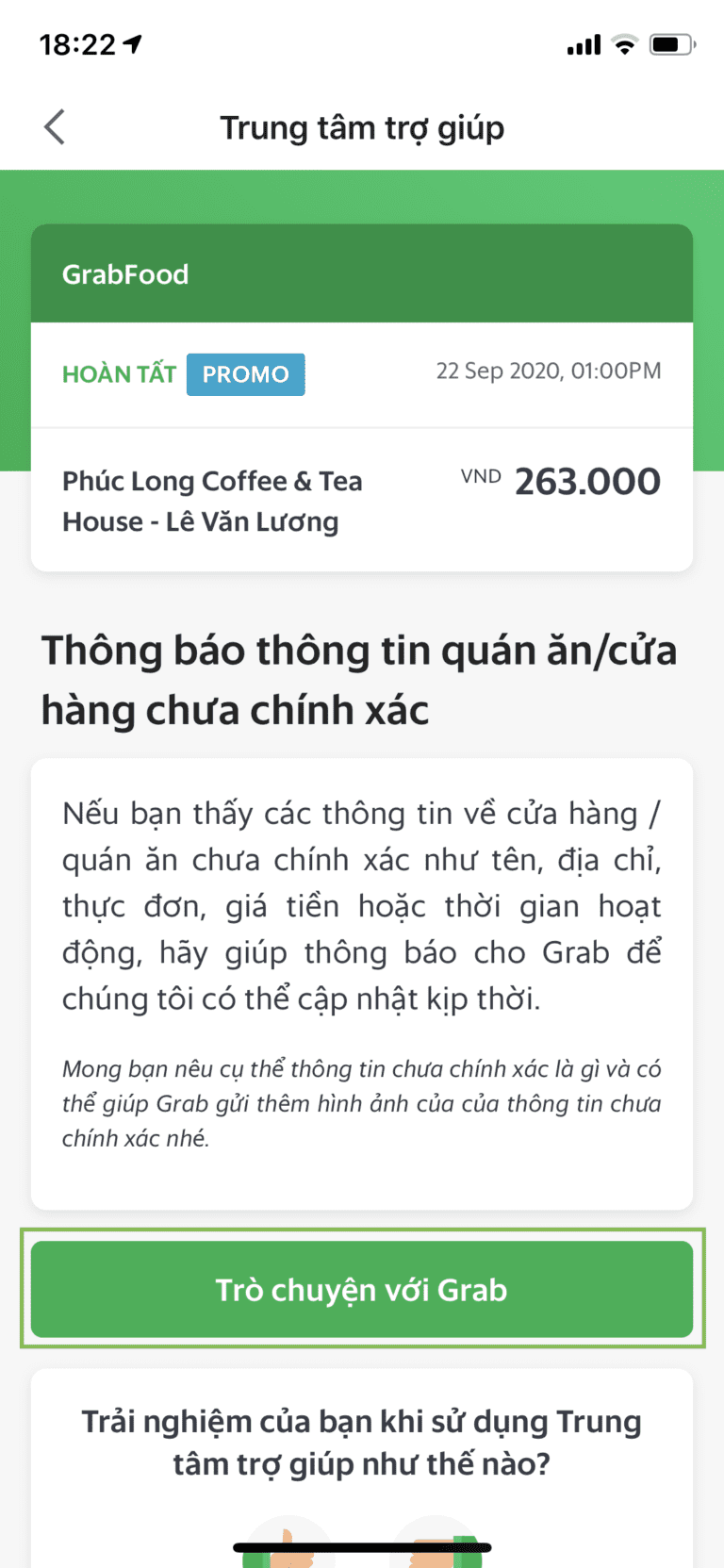 Hướng dẫn liên hệ trực tiếp với Grab qua tính năng Gọi và Trò chuyện ...