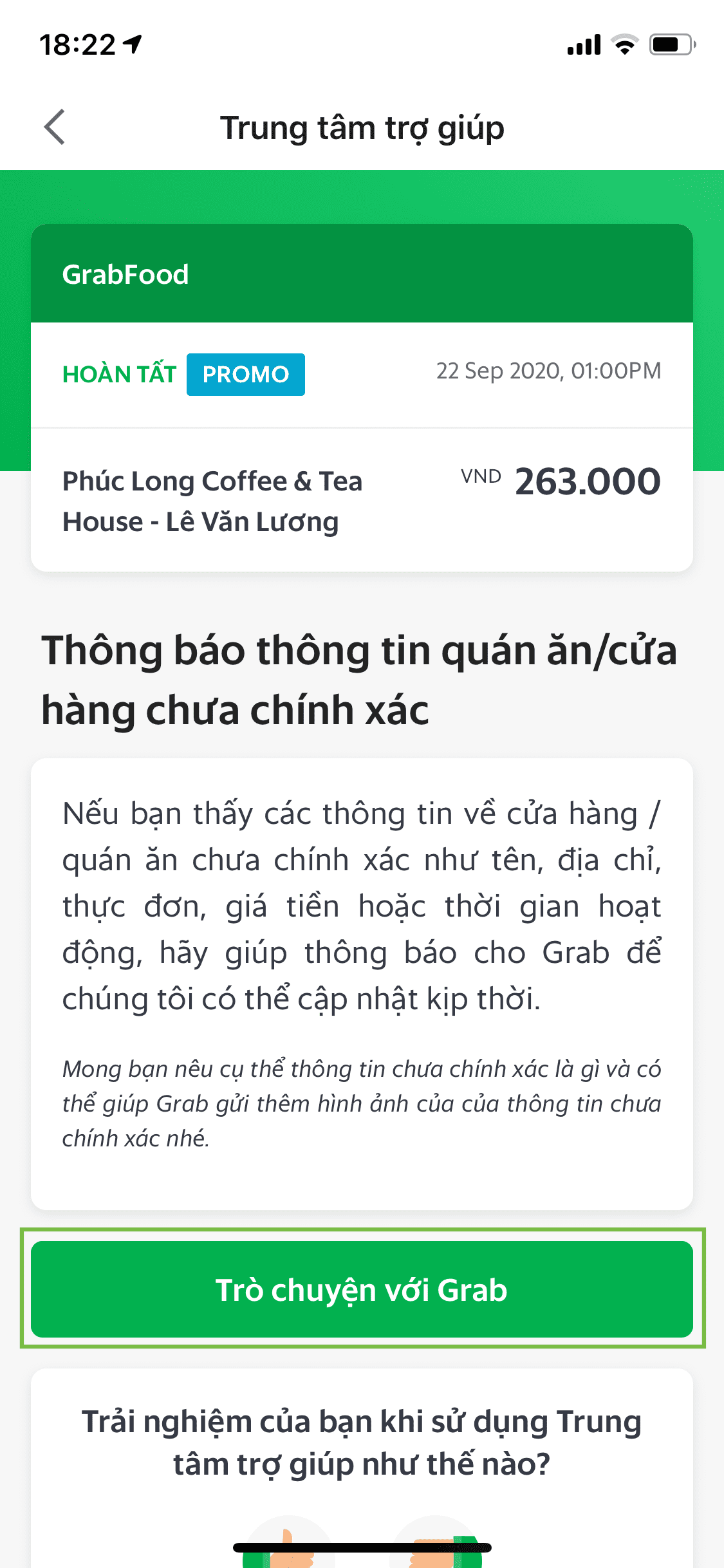 Hướng dẫn liên hệ trực tiếp với Grab qua tính năng Gọi và Trò chuyện ...
