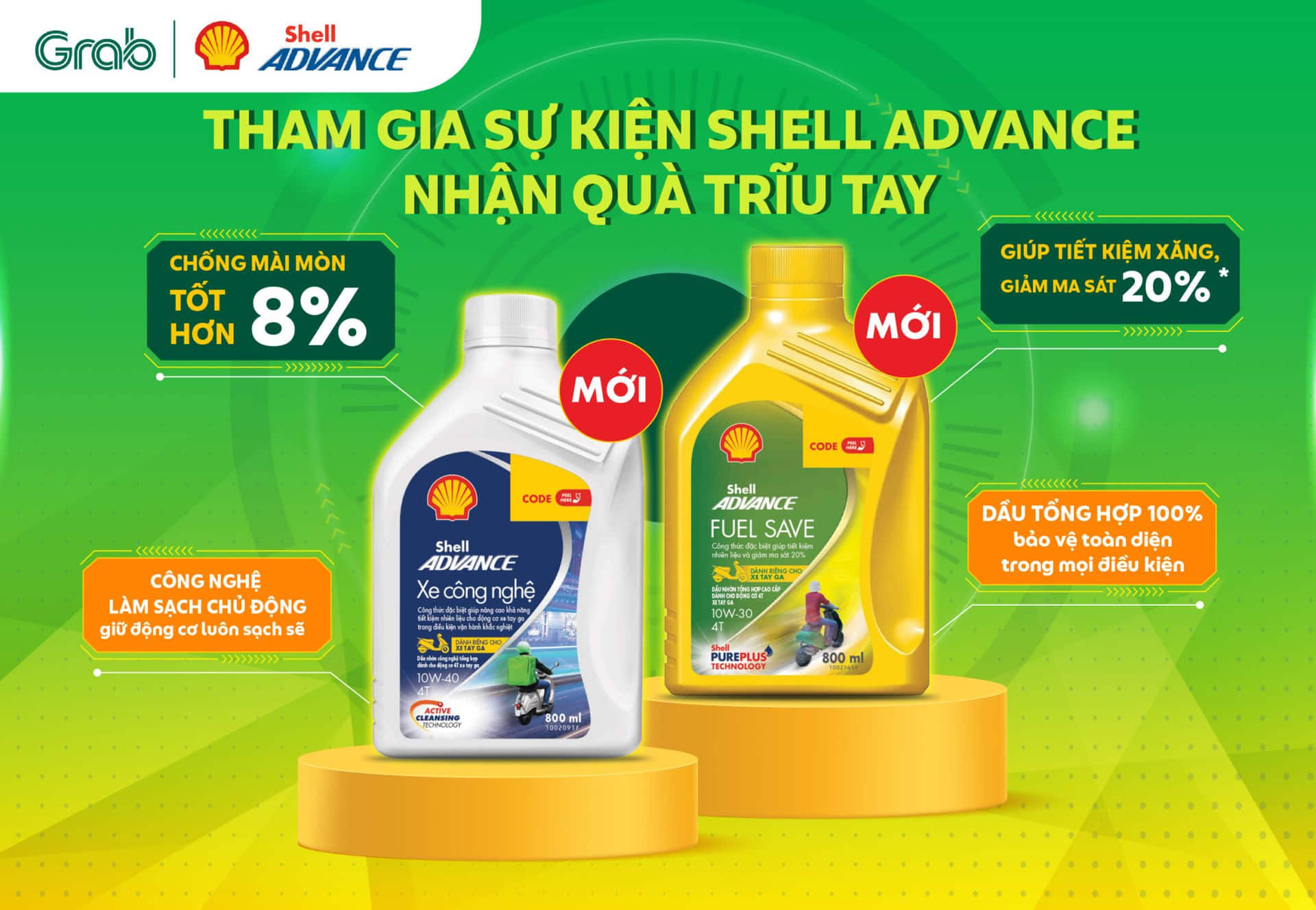 Grab 2 bánh | Chương trình: Tham gia sự kiện Shell Advance - Nhận quà ...