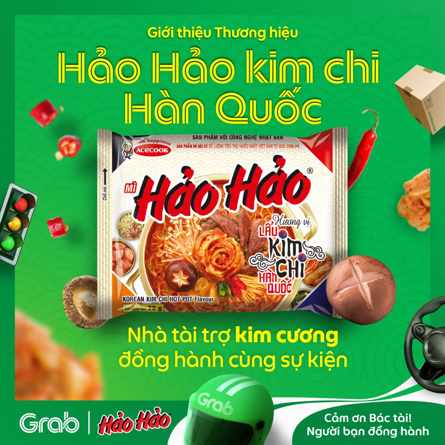 Grab | Giới thiệu Thương hiệu mì Hảo Hảo kim chi Hàn Quốc - Nhà tài trợ ...