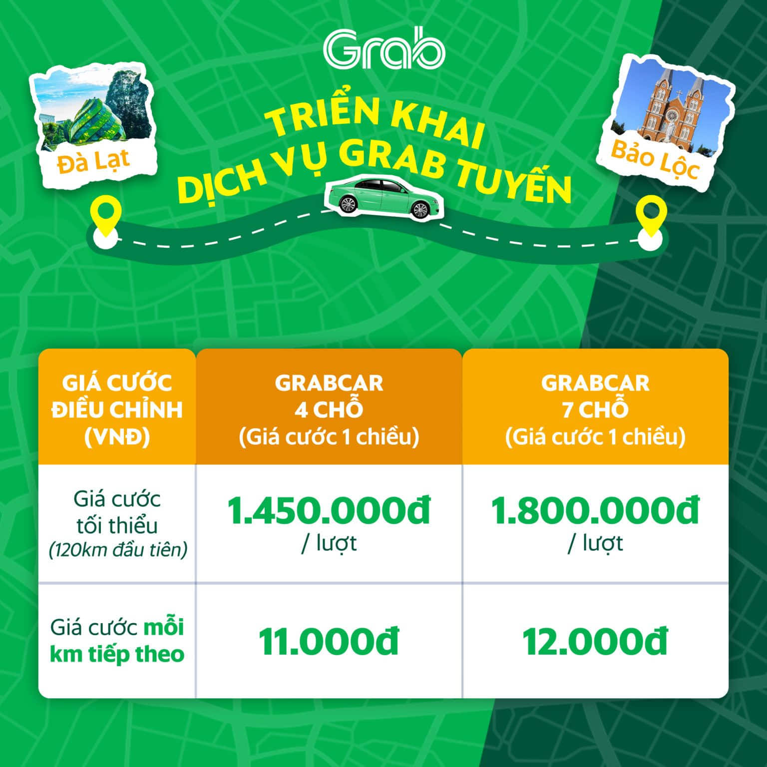 Grab | Triển khai dịch vụ Grab Tuyến Đà Lạt ⇄ Bảo Lộc từ ngày 21/04/2023 | Grab VN