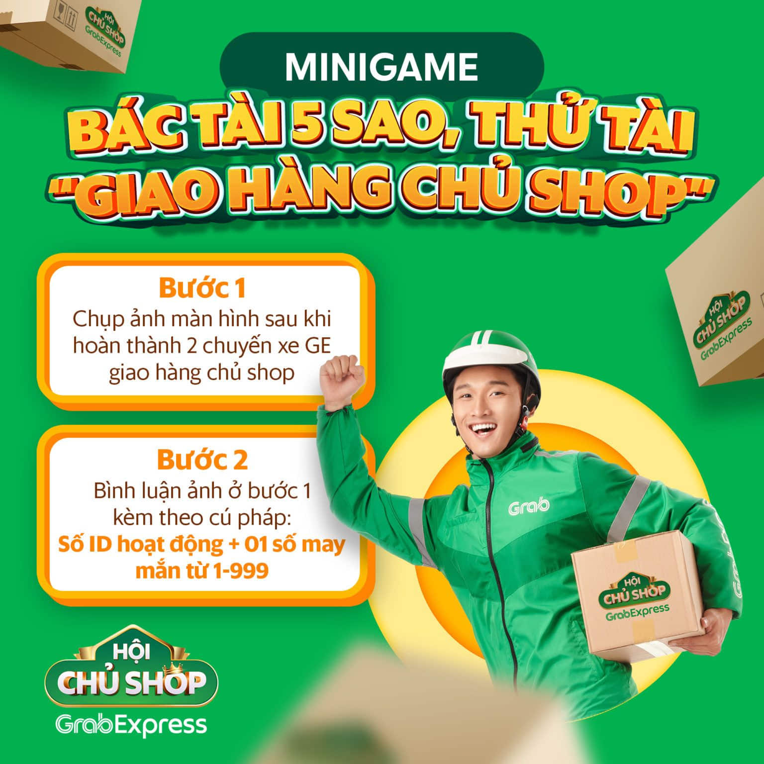 GrabExpress || Minigame: Bác tài 5 sao, thử tài “Giao hàng Chủ Shop ...