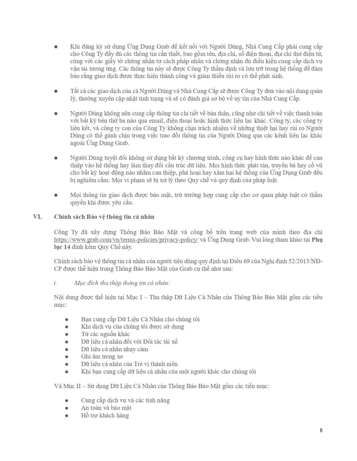 Quy chế hoạt động Ứng dụng Grab | Grab VN