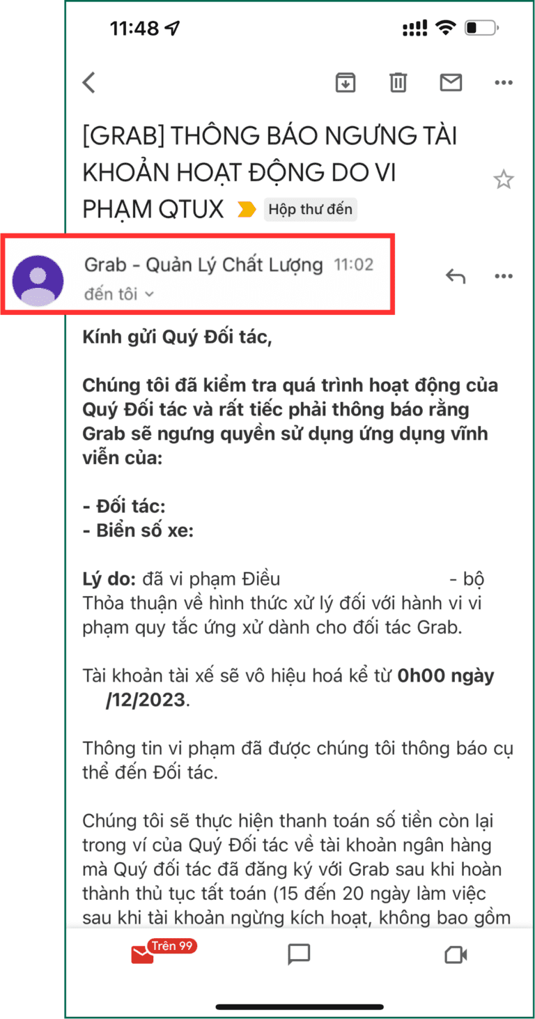 Grab | Chuyển đổi hình thức thông báo lỗi vi phạm từ SMS sang Email đăng ký Grab | Grab VN