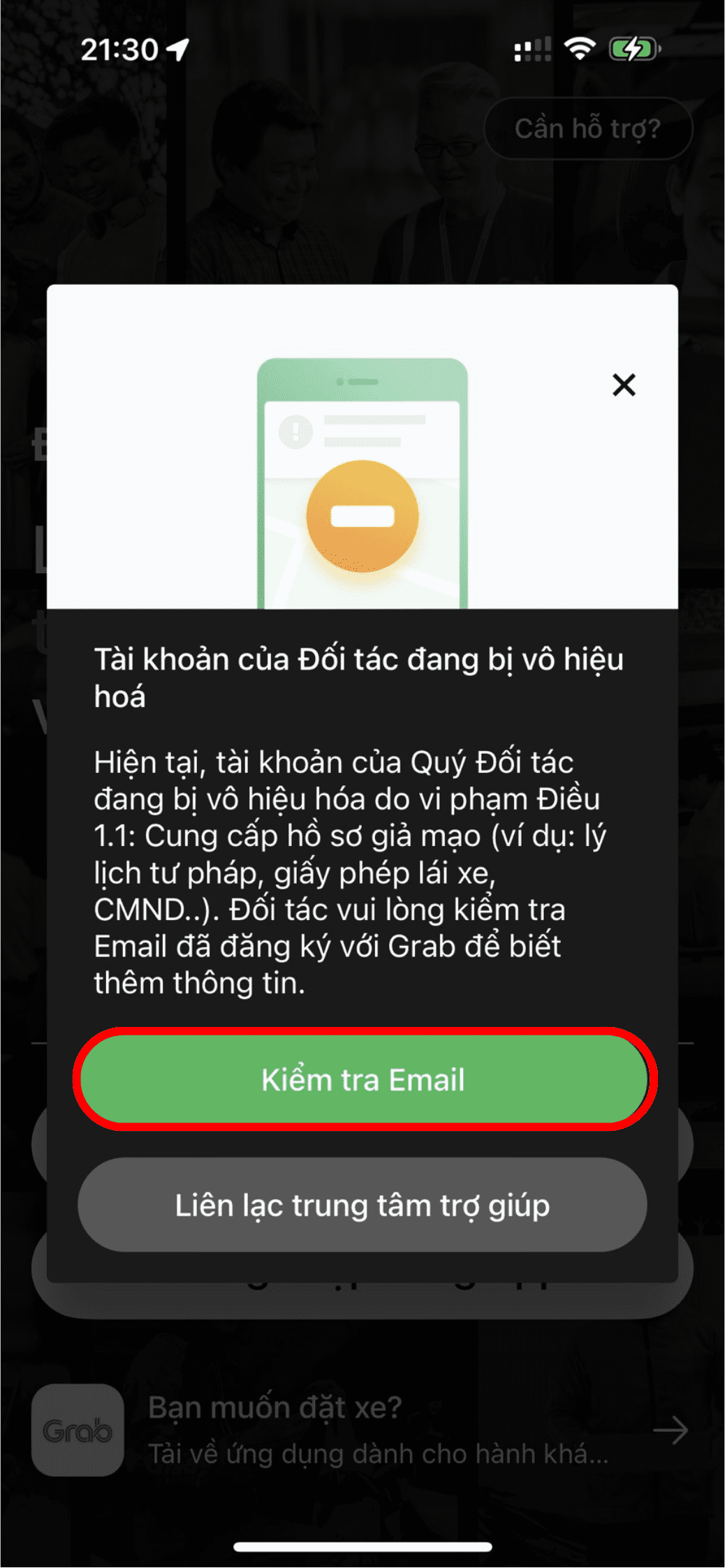 Grab | Chuyển đổi hình thức thông báo lỗi vi phạm từ SMS sang Email đăng ký Grab | Grab VN