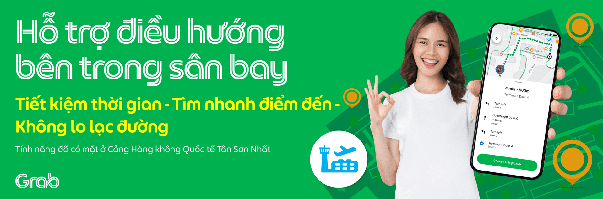 Grab triển khai tính năng Hỗ trợ điều hướng bên trong Cảng Hàng không ...