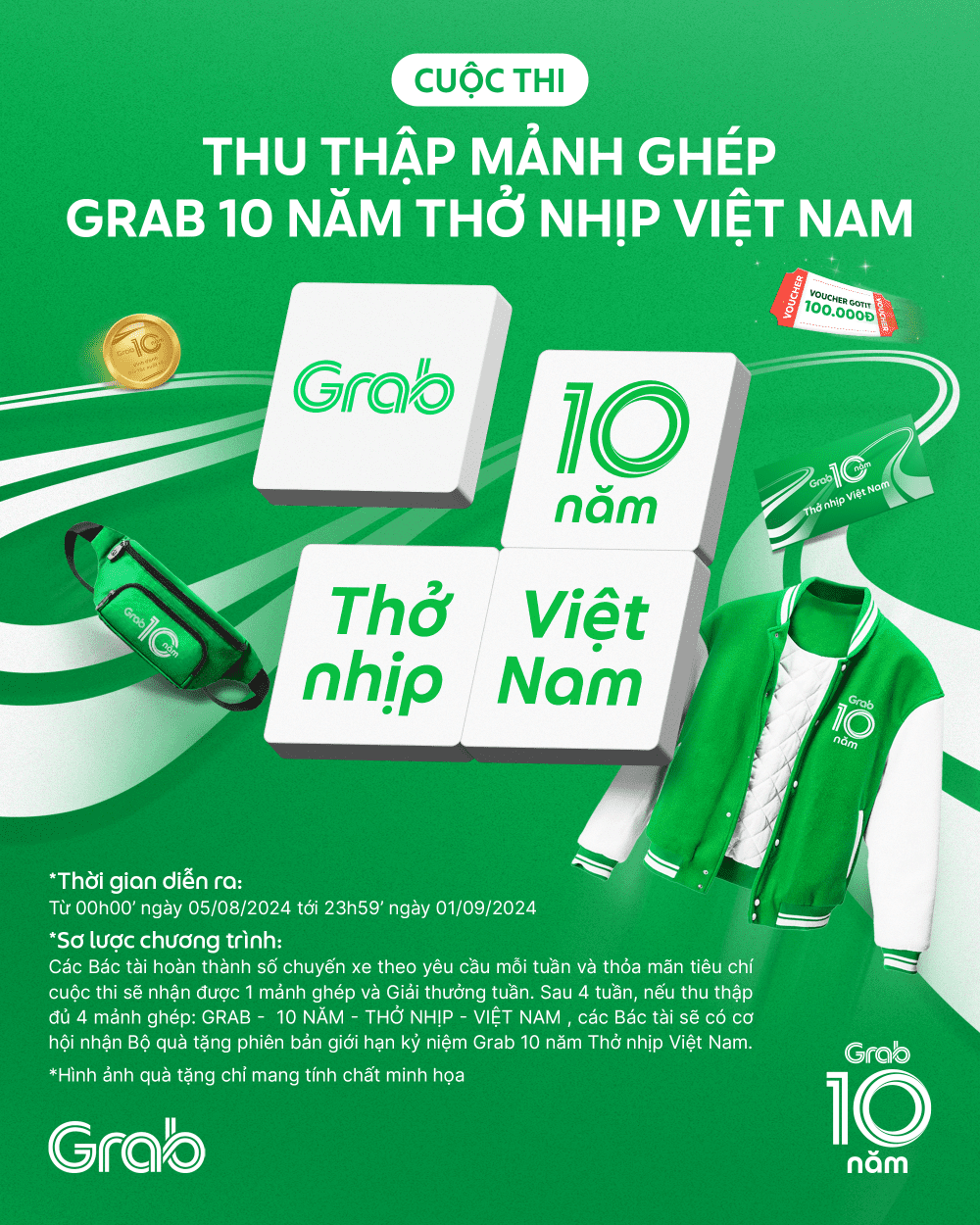 Grab | Tổng hợp chuỗi sự kiện chào mừng “THÁNG TÀI XẾ CÔNG NGHỆ 2024” và “GRAB 10 NĂM THỞ NHỊP ...