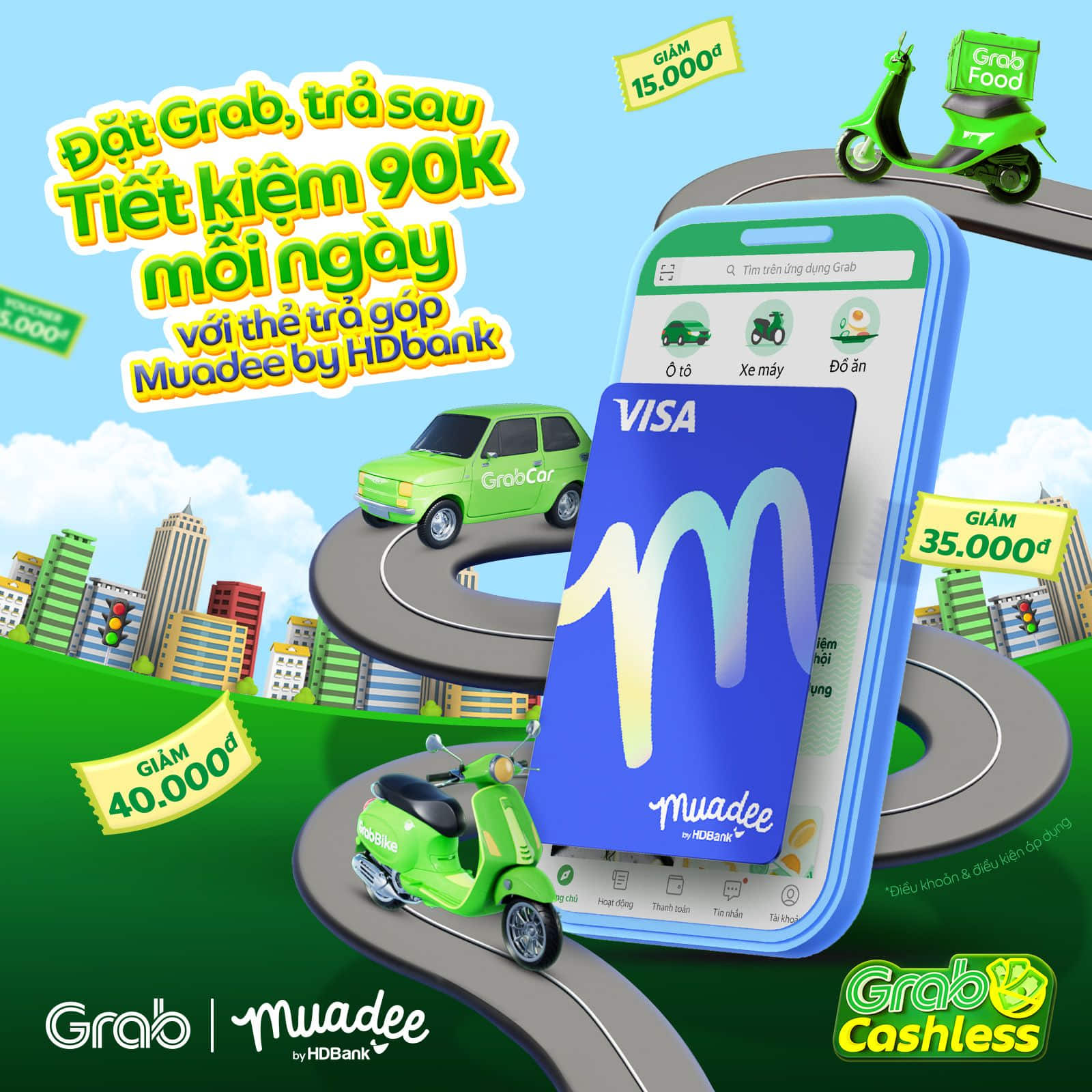 Ưu đãi thẻ trả góp Muadee | Grab VN