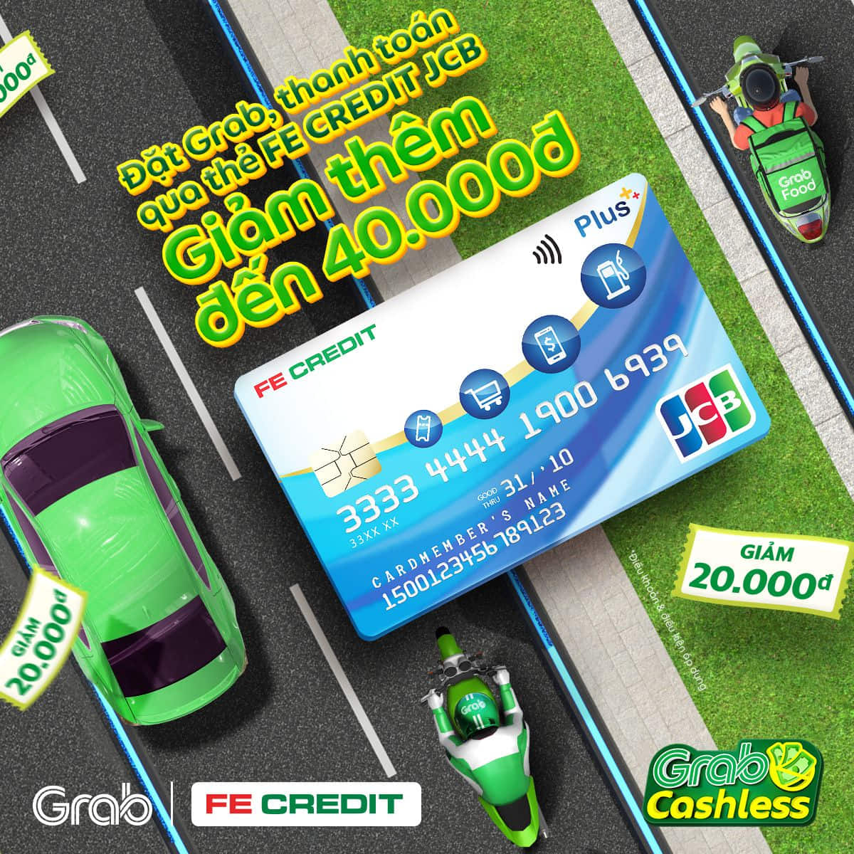 Ưu đãi thẻ tín dụng FE CREDIT JCB | Grab VN