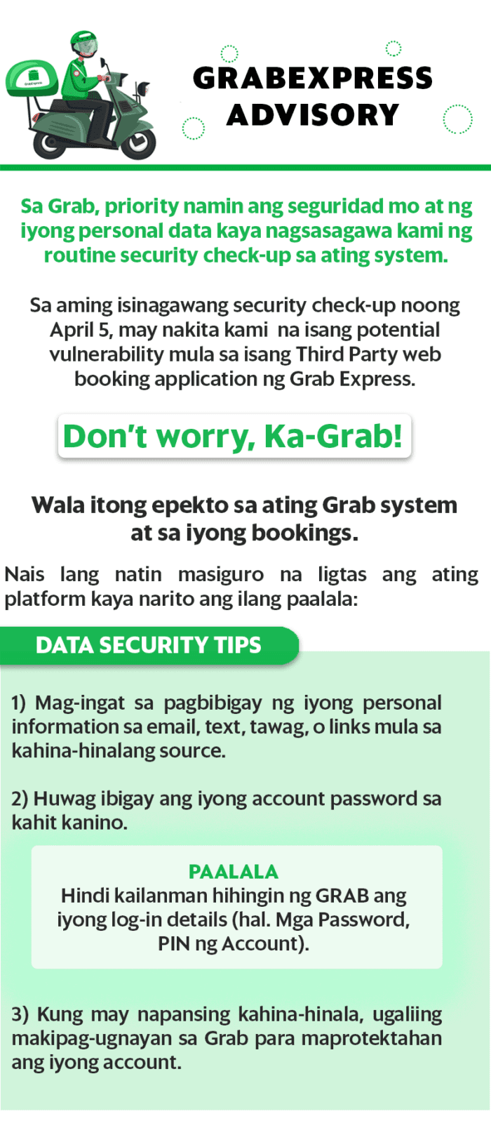 GrabExpress Update: Data Security Tips | Grab PH