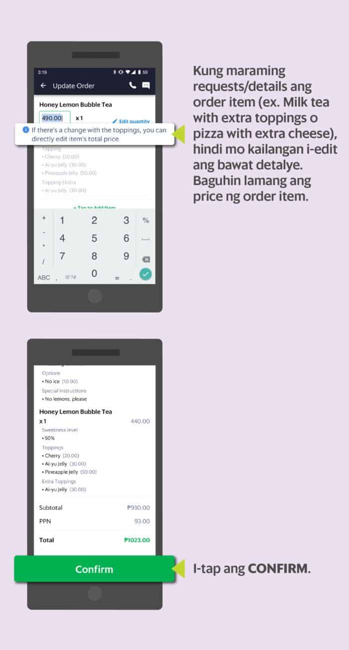 GrabFood: Edit Order Items | Grab PH