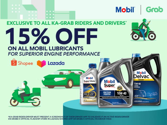 Mobil-15% OFF on ALL Mobil Lubricants | Grab PH