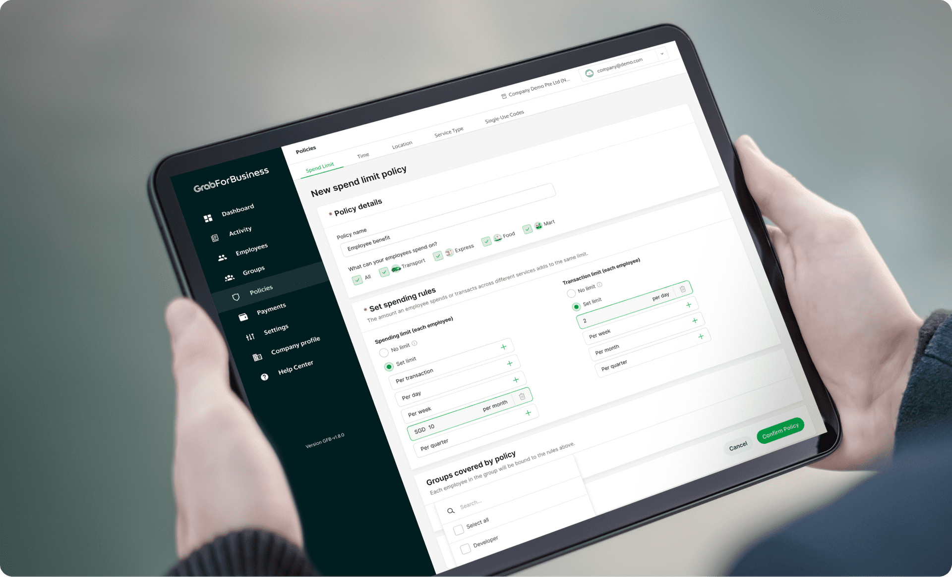 Online business tool to manage staff’s Grab ride and meal expenses ...