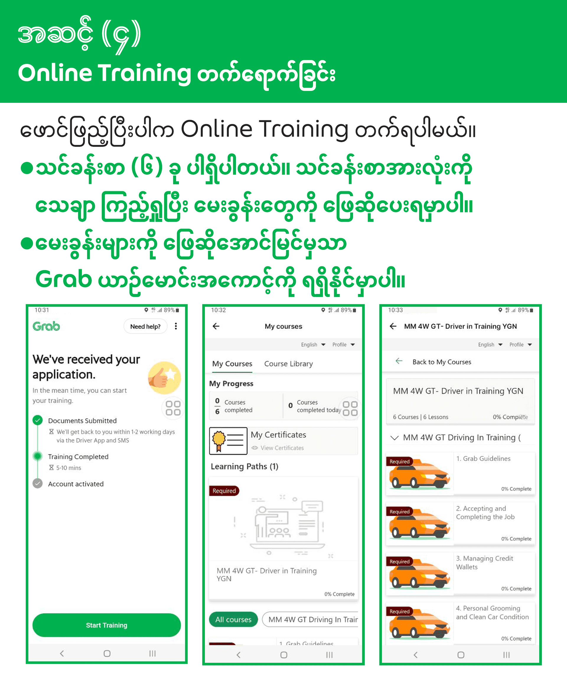 Grab Taxi ယာဥ်မောင်းအဖြစ် Grab အက်ပ်ကတစ်ဆင့် ကိုယ်တိုင် စာရင်းသွင်းနိုင ...