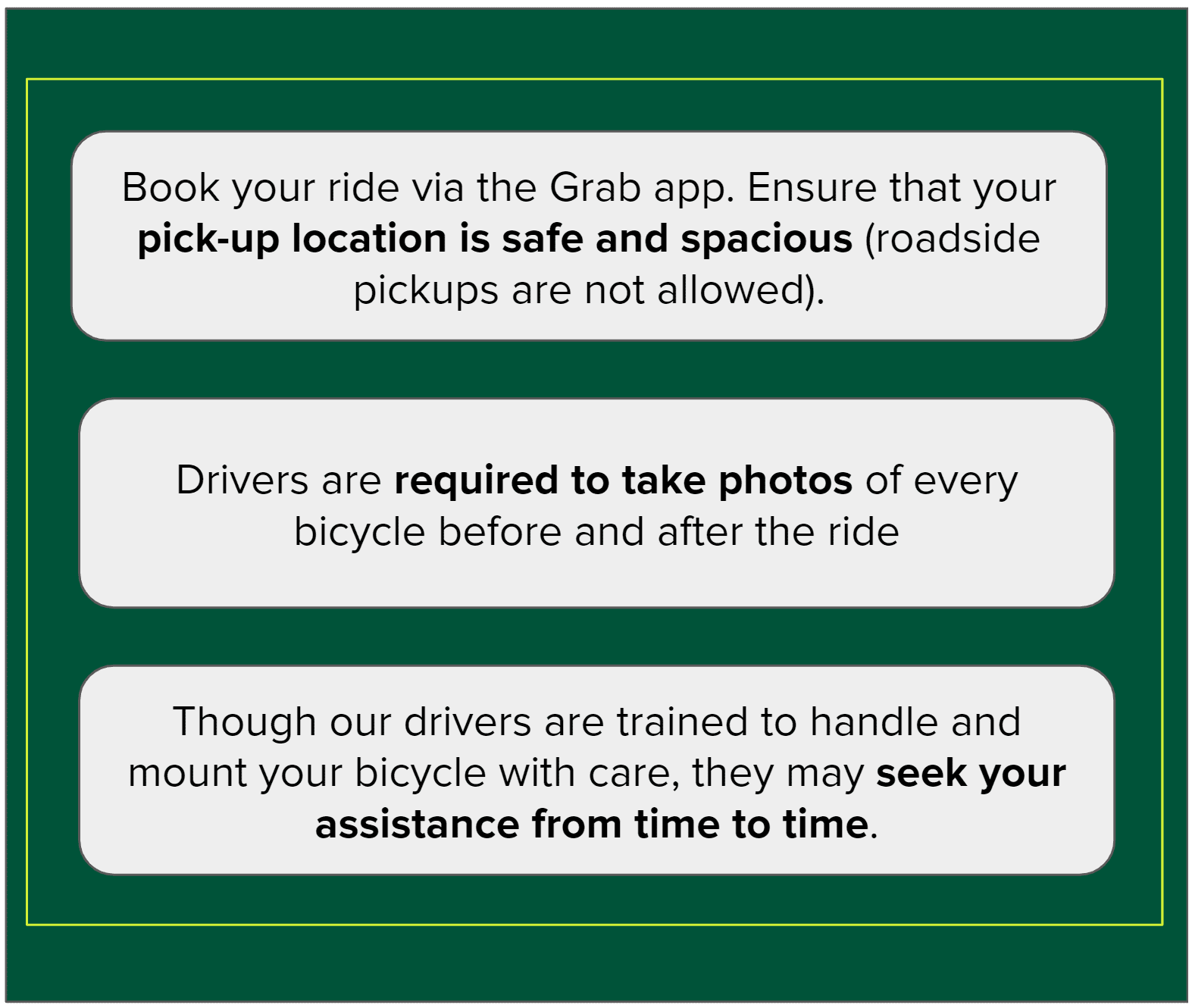 GrabCar for Cyclist | Grab SG