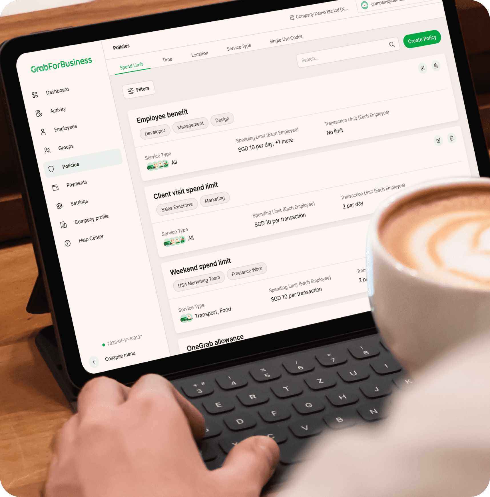 Online business tool to manage staff Grab ride and meal expenses | Grab SG