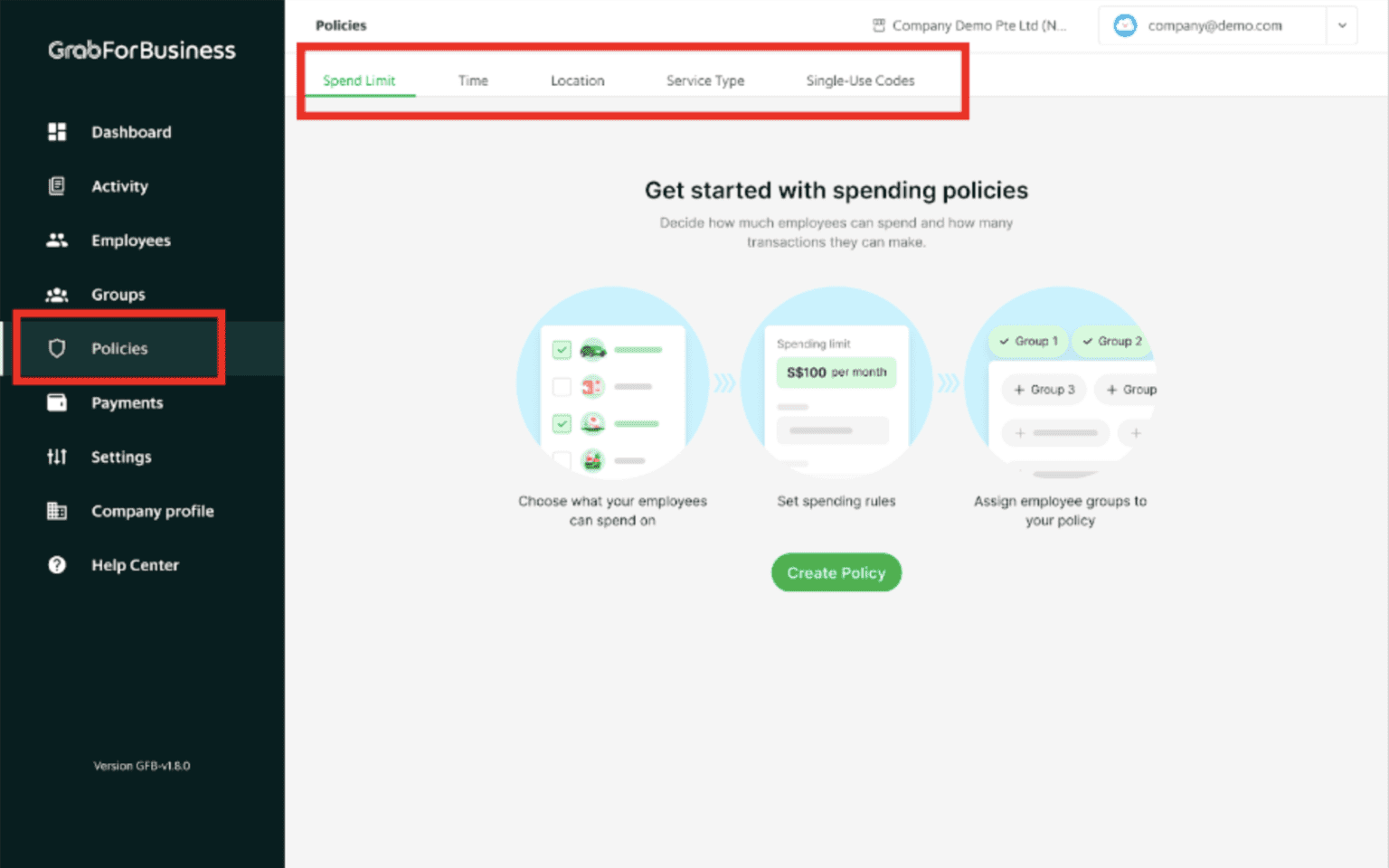 Product Feature: Grab For Business Policies | Grab SG