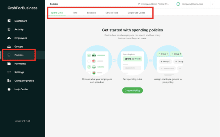 Product Feature: Grab For Business Policies | Grab SG