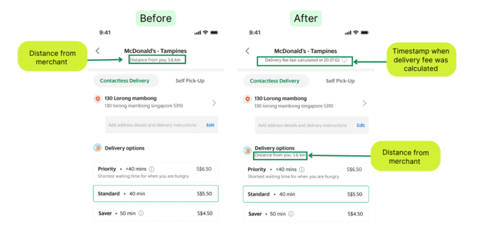 The Grab app will now show when each user’s delivery fee is set ...