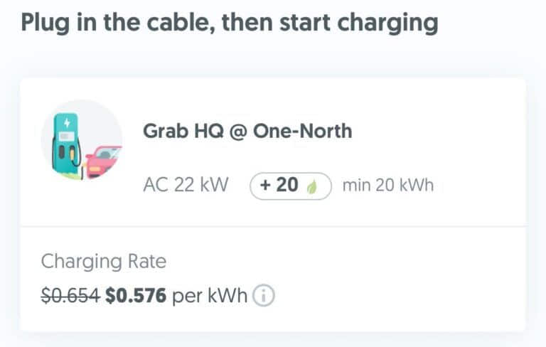 EV Charging Discount | Grab SG