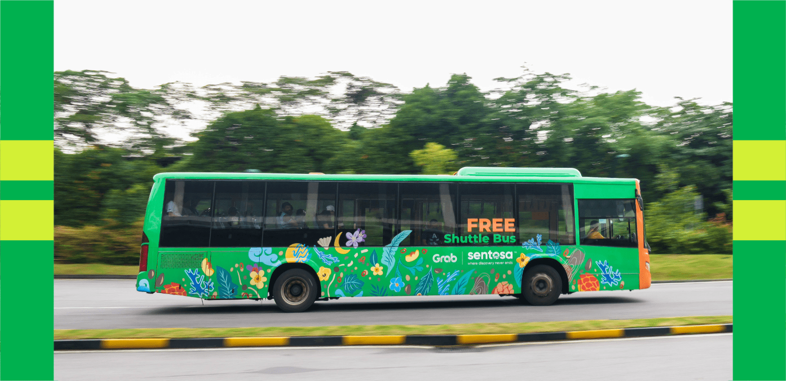 Getting around Sentosa: Free shuttle bus and pickup points