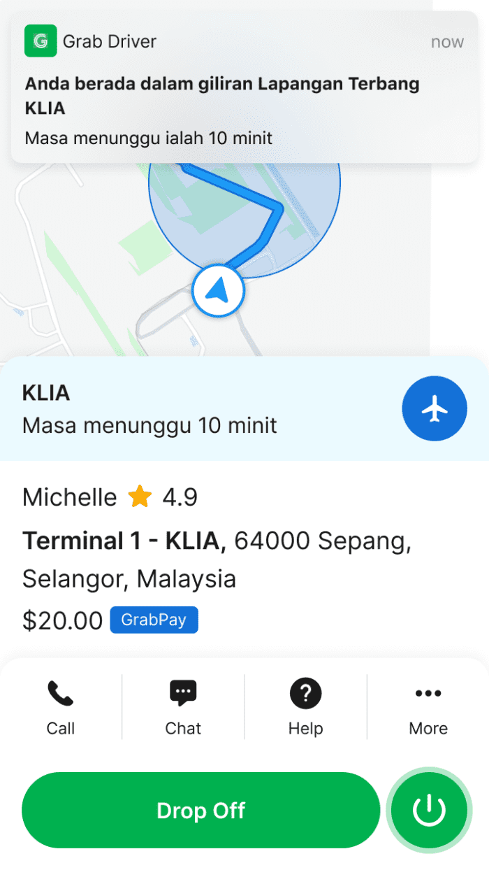 KLIA Queue Allocation Feature | Grab MY