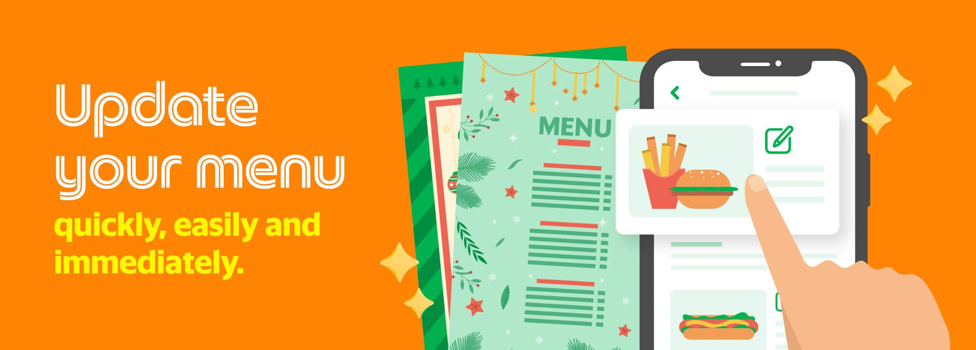 Update your menu quickly, easily and immediately. | Grab MY