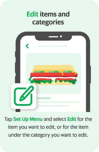 Update your menu quickly, easily and immediately. | Grab MY