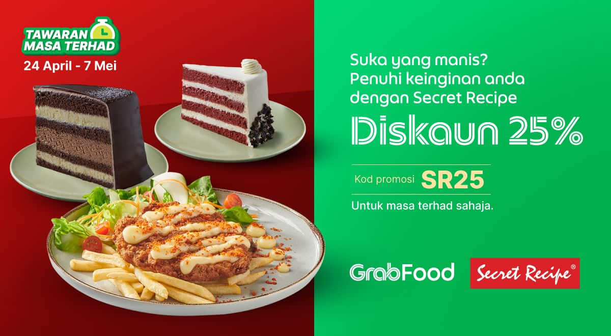 GrabFood - Secret Recipe 25% Off | Grab MY