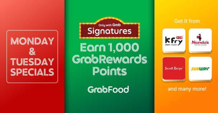 Grab Signatures: Monday & Tuesday Specials (1,000GRP) | Grab MY