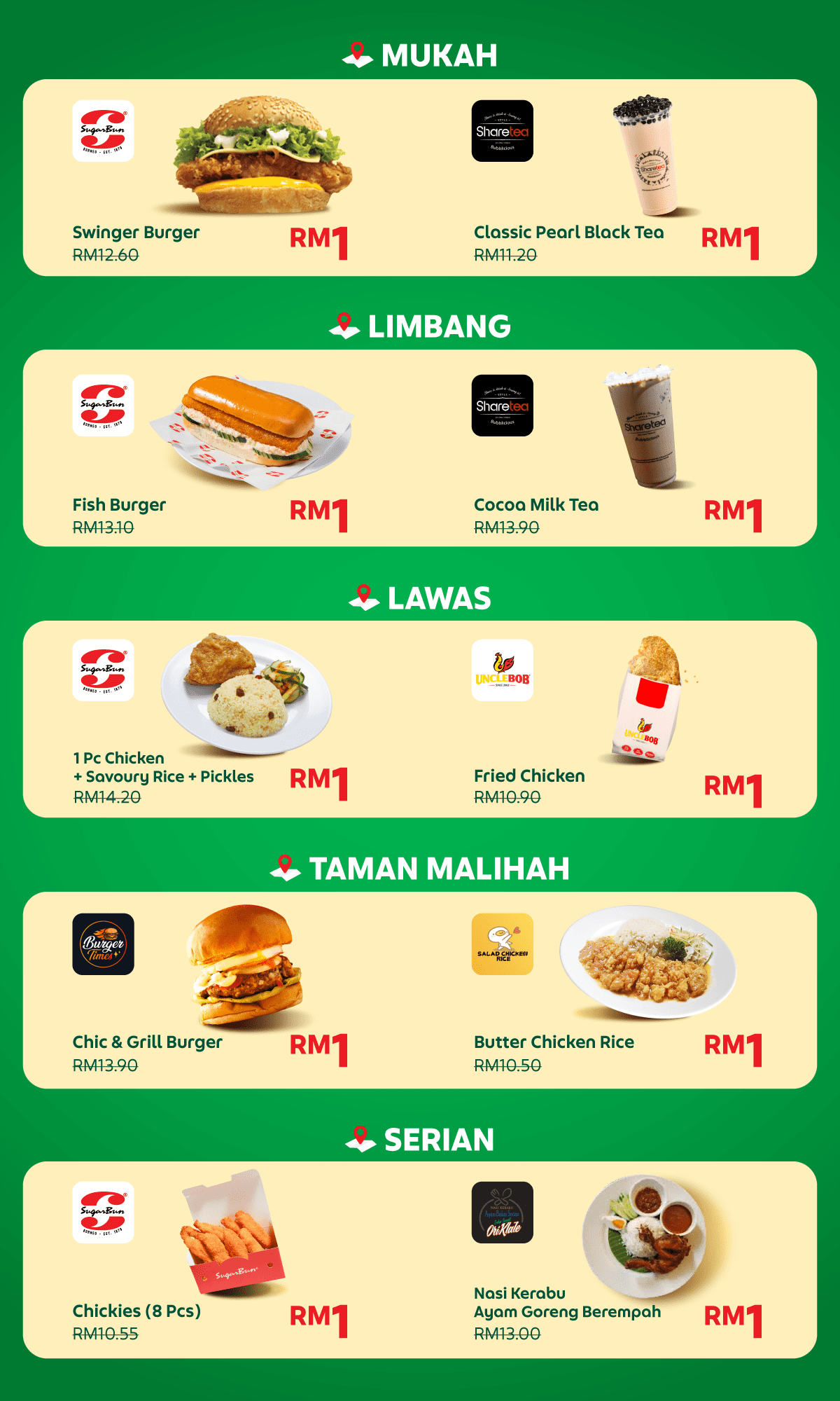 EPIC RM1 Meal in Sarawak! | Grab MY