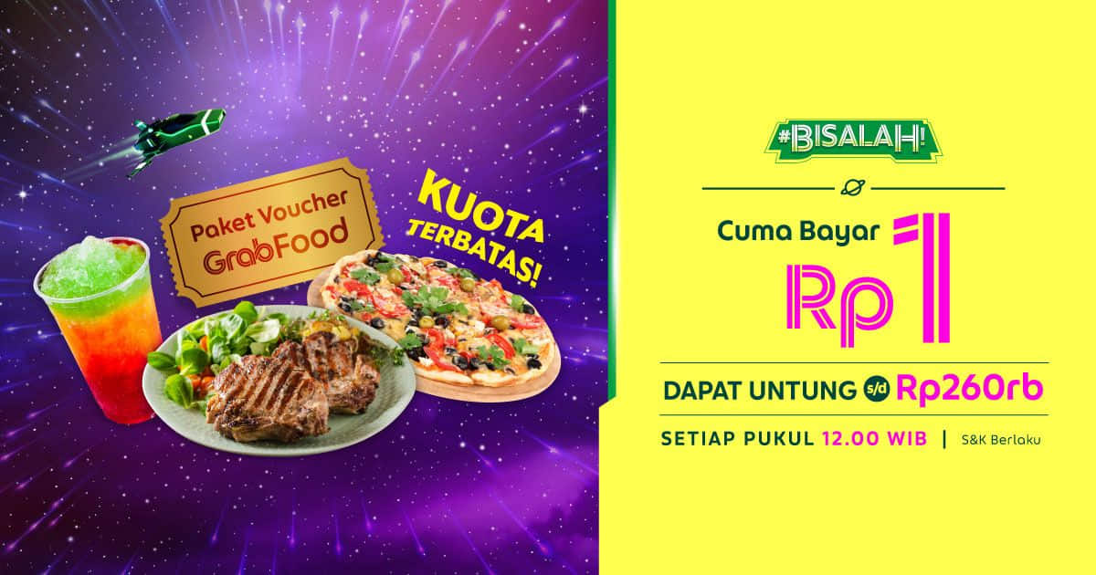 Modal Rp1 dapet paket senilai Rp260rb* kuota terbatas! 😱 | Grab ID