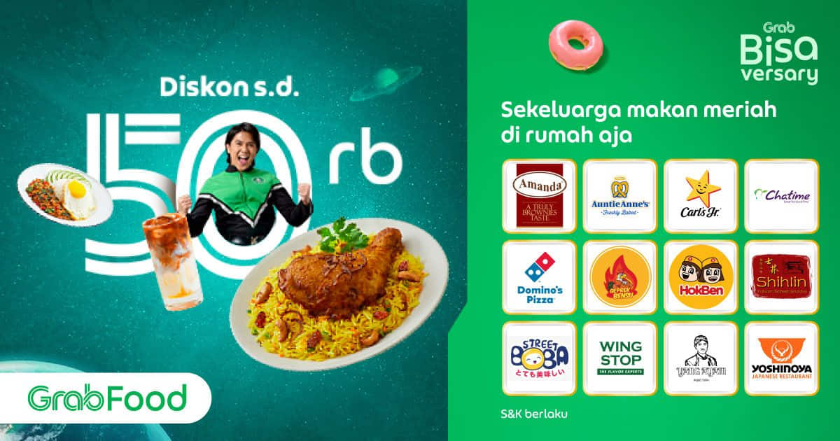 Diskon s/d Rp50rb Siap Nemenin Kamu di Rumah buat Santap Menu Kesukaan | Grab ID