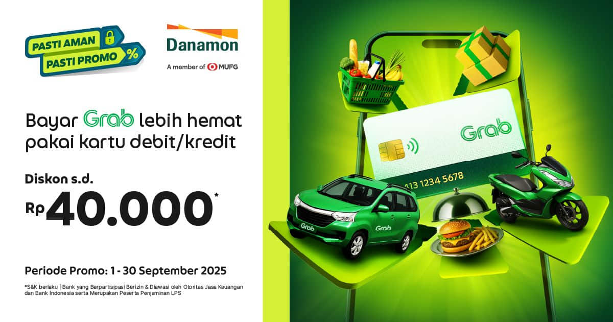Pake kartu Kredit / Debit Danamon Diskon s.d Rp40.000 | Grab ID