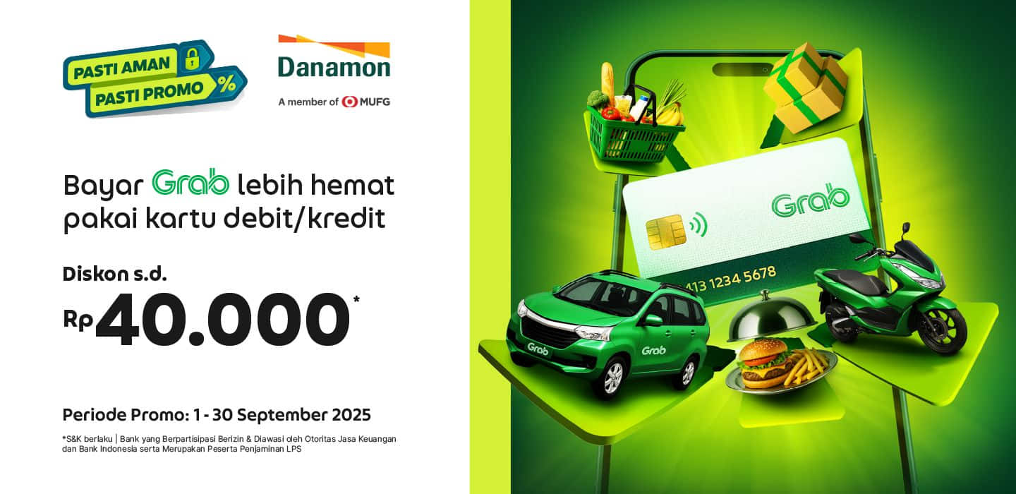 Pake kartu Kredit / Debit Danamon Diskon s.d Rp40.000 | Grab ID