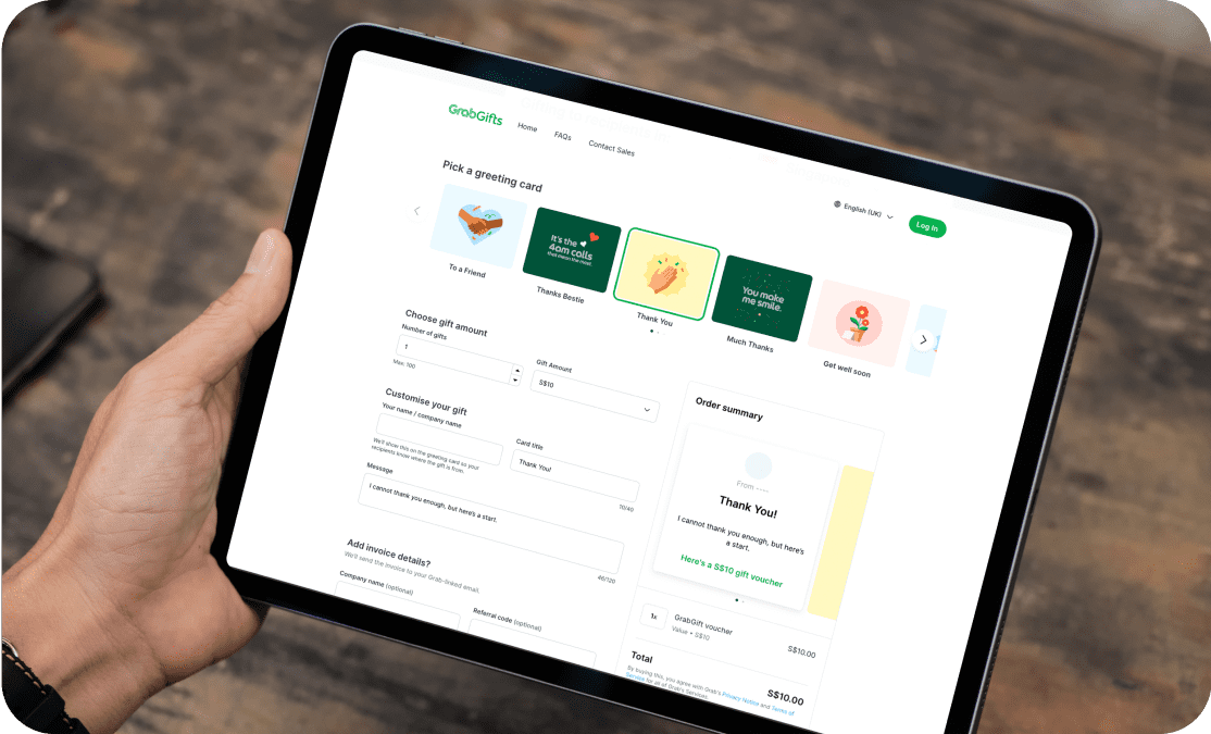 Flexible Grab digital gift vouchers for any corporate occasion | Grab ID
