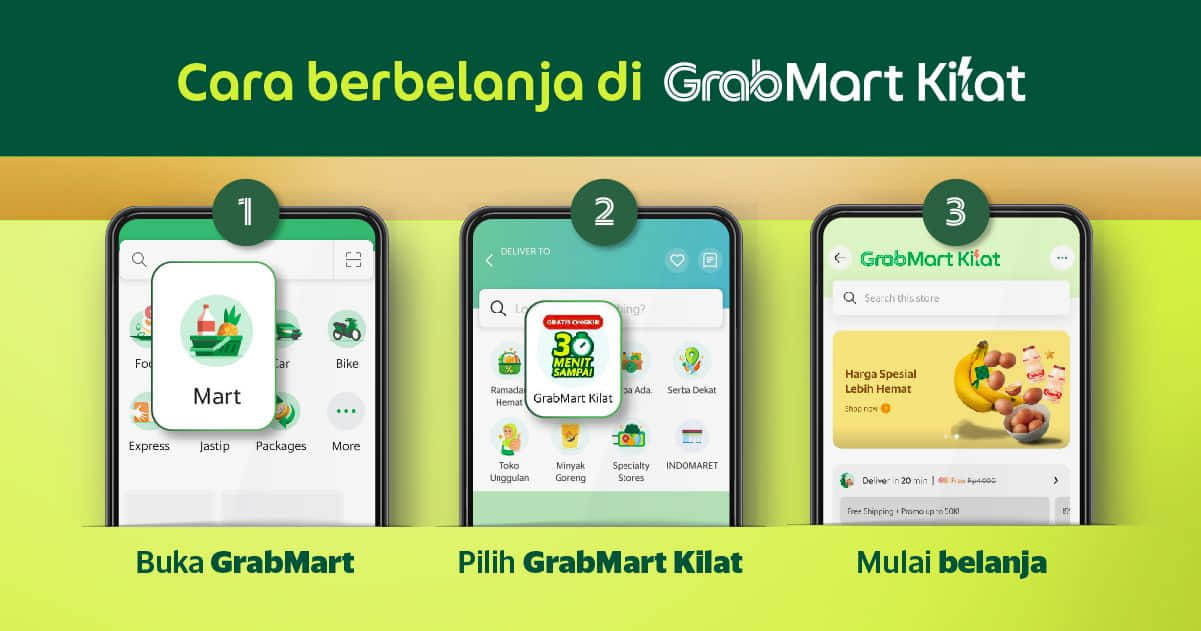 Cari buah dan es krim sampai telur, Cari Pakai GrabMart Kilat! | Grab ID