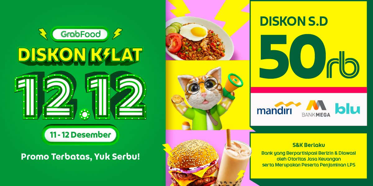 Puncak Diskon Kilat 12.12, Berlimpah Promo Jajan Hemat Sepuasnya! | Grab ID